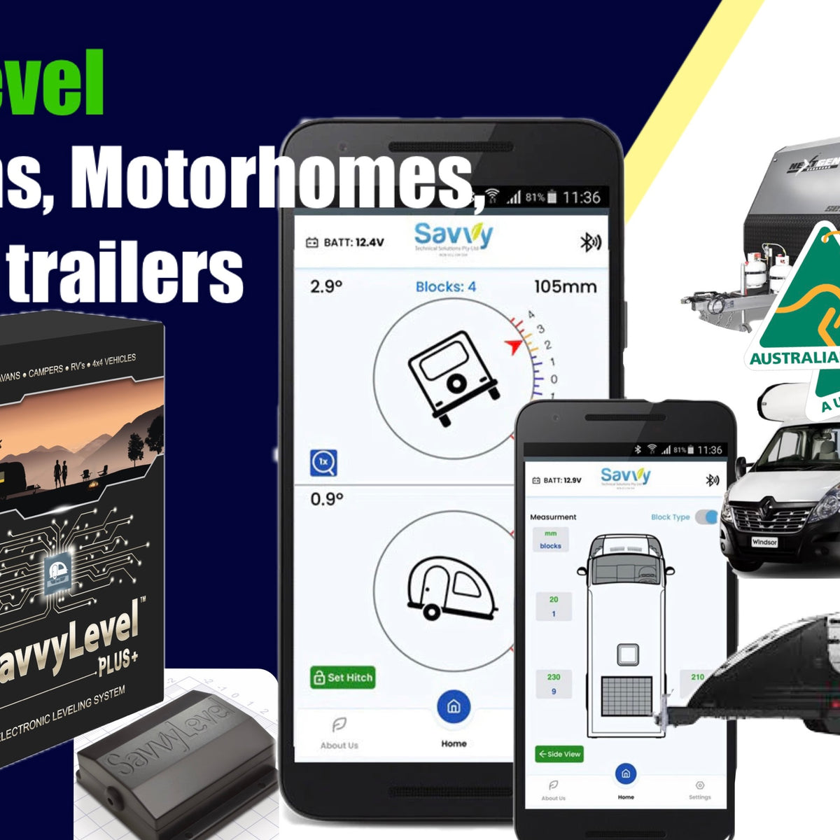 SavvyLevel Australian Caravan and Motorhome Levelling Solution